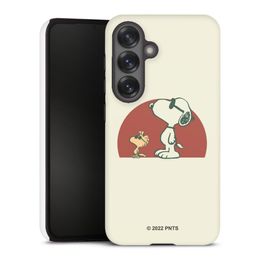 DeinDesign Galaxy S25 Handy Panzer Handyh&uuml;lle robuste Outdoor H&uuml;lle Schutzh&uuml;lle gl&auml;nzend Snoopy Official Licensed Product Kindheit Tough Case