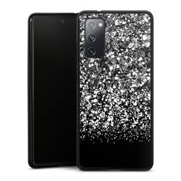 DeinDesign Galaxy S20 FE Handy Silikon H&uuml;lle Case schwarz Handyh&uuml;lle Glitzer Snowflake Muster