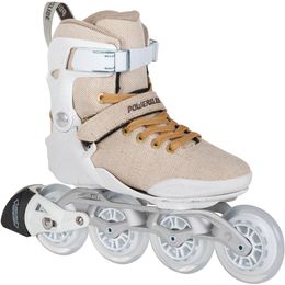 Inlineskates Powerslide "Phuzion RFC 90" Gr. 43, wei&szlig; (wei&szlig;, beige, silberfarben), Inlineskates_Rollschuhe, Kinder, 43 (bis 100 kg), Baumwolle, Materialmix