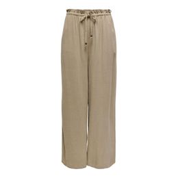 Schlupfhose Only "ONLSOLVI MW LINEN BL PB CULOTTE CC PNT", Damen, Gr. S (36), Länge 32, braun (coriander), Obermaterial: 80% Viskose, 20% Leinen, unifarben, modisch, knöchellang, Hosen, mit Leinen