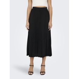 Plisseerock Only "ONLNEWMELISA PLISSE SKIRT CC JRS", Damen, Gr. L (40), schwarz, Jersey, Obermaterial: 95% Polyester, 5% Elasthan, unifarben, modisch, lang, Röcke