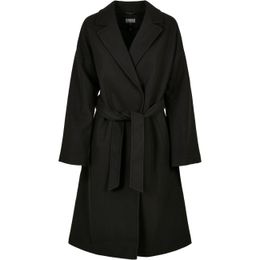 Parka Urban Classics "Urban Classics Damen Ladies Oversized Classic Coat", Damen, Gr. XL, schwarz, 100% Polyester, unifarben, casual, oversize, amerikanischer Ausschnitt, Langarm, Jacken