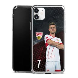 DeinDesign iPhone 11 Handy Slim Case Silikon Handyh&uuml;lle transparent H&uuml;lle extra d&uuml;nn Official Licensed Product Maximilian Mittelst&auml;dt Vfb Stuttgart Silikon Slim 