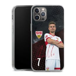 DeinDesign iPhone 12 Pro Max Handy Silikon H&uuml;lle Case transparent Handyh&uuml;lle Official Licensed Product Maximilian Mittelst&auml;dt Vfb Stuttgart Silikon Case
