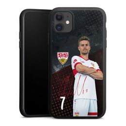DeinDesign iPhone 11 Handy Premium Silikon H&uuml;lle Handyh&uuml;lle schwarz Case Official Licensed Product Maximilian Mittelst&auml;dt Vfb Stuttgart Silikon Premium Case