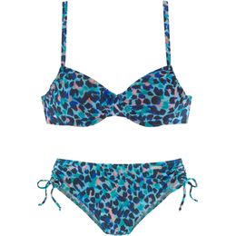 Lascana Damen B&uuml;gel-Bikini, t&uuml;rkis-bedruckt, Gr&ouml;&szlig;e 42B