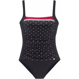 Lascana Damen Badeanzug, schwarz-rot, Gr&ouml;&szlig;e 44E