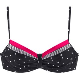 Lascana Damen B&uuml;gel-Bikini-Top, schwarz-rot, Gr&ouml;&szlig;e 44B