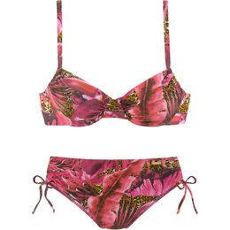 Lascana Damen B&uuml;gel-Bikini, pink-bedruckt, Gr&ouml;&szlig;e 38B