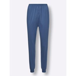 w&auml;schepur w&auml;schepur Damen Schlafanzug in 2 Qualit&auml;ten erh&auml;ltlich, jeansblau-mint-geringelt, Gr&ouml;&szlig;e 36/38