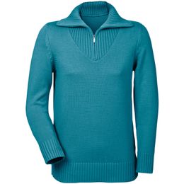 WITT Damen Troyer mit breiten Rippabschl&uuml;ssen, petrol, Gr&ouml;&szlig;e 44