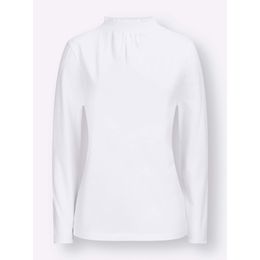 WITT Damen Stehkragenshirt mit Raffungen im Vorderteil, ecru, Gr&ouml;&szlig;e 54