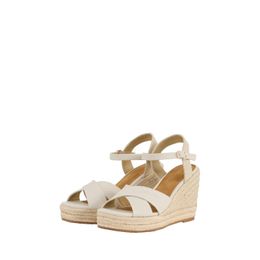 Tom Tailor Damen Sandalen mit Keilabsatz, beige, Uni, Gr. 36