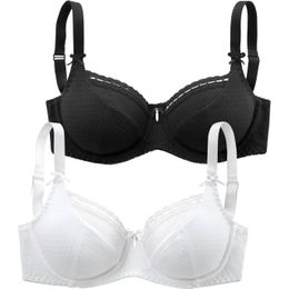 petite fleur by Lascana Damen B&uuml;gel-BH, wei&szlig;+schwarz, Gr&ouml;&szlig;e 85E