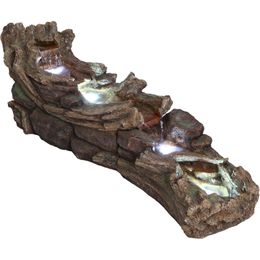 AcquaArte Gartenbrunnen "Gartenbrunnen Wasserspiel Wasserfall ARBIA", transparent (natürlich), Wasserspiele, Komplettset mit LED-Beleuchtung, Pumpe und Anschlussmaterial