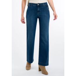 5-Pocket-Jeans Recover Pants "Finja", Damen, Gr. 40, Normalgrößen, blau (denimblau), 45% Baumwolle;38% Lyocell;9% Modal;8% Polyester, unifarben, Basic, regular fit lang, Jeans, aus Stretch-Denim