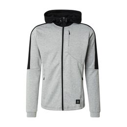 Hummel Athletic Zip-Up Hoodie 'Tropper' male size L Light grey / Black