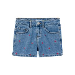 name it Shorts 'NKFBella' M&auml;dchen Gr&ouml;&szlig;e 122 blue denim / rot