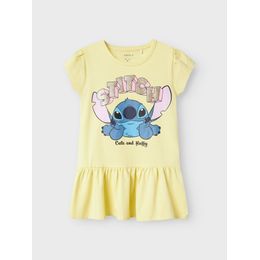 name it Kleid 'NMFFoda Stitch' M&auml;dchen Gr&ouml;&szlig;e 110 blau / gelb / gold / rosa