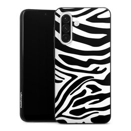 DeinDesign Galaxy A56 5G Handy Silikon H&uuml;lle Case schwarz Handyh&uuml;lle Animal Print Zebra Animal Look