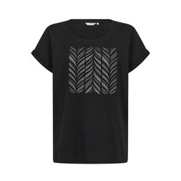 Cream T-Shirt 'Rigga' Damen Gr&ouml;&szlig;e L silbergrau / schwarz
