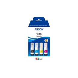 4er Original Multipack Set f&uuml;r Epson C13T00P640 / 104 Tintentanks
