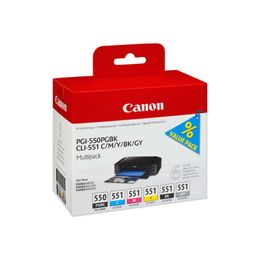 6er Original Multipack Set f&uuml;r Canon 6496B005 / PGI-550 CLI-551 Druckerpatronen