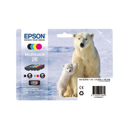 4er Original Multipack Set f&uuml;r Epson C13T26164010 / 26 Expression Premium XP-520 Druckerpatronen