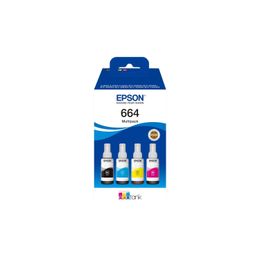 4er Original Multipack Set f&uuml;r Epson C13T664640 / 664 Tintentanks