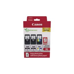 3er Original Multipack Set f&uuml;r Canon 3712C012 / PG-560XL CL-561XL Pixma TS 5452 Druckerpatronen mit 50 Blatt Fotopapier
