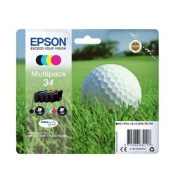 4er Original Multipack Set f&uuml;r Epson C13T34664010 / 34 Workforce Pro WF-3720 DW Druckerpatronen