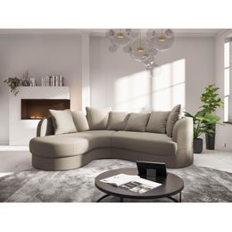 Sit & More Ecksofa SIT & MORE "Samba L-Form", grau (taupe), B:245cm H:76cm T:227cm, 95% Polyester, 5% Polyamid, Sofas, Ecksofa, moderne organische Form, inkl. 7 loser R&uuml;ckenkissen