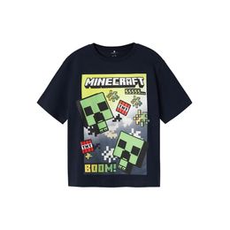 name it T-Shirt 'NKMMus Minecraft' Jungen Größe 122/128 anthrazit / tanne / hellrot / schwarz
