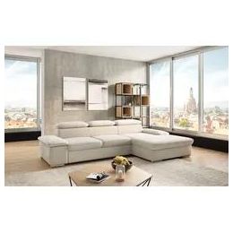 Sit & More Ecksofa SIT & MORE "Valantine L-Form, B: 286 cm", beige (nature), B:286cm H:73cm T:174cm, 100% Polyester, Sofas, mit Arm- & Kopfteilverstellung, optional mit Bettfunktion