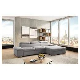 Sit & More Ecksofa SIT & MORE "Valantine L-Form, B: 286 cm", grau, B:286cm H:73cm T:174cm, 100% Polyester, Sofas, mit Arm- & Kopfteilverstellung, optional mit Bettfunktion