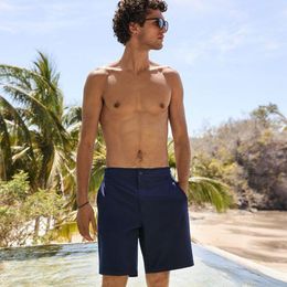 LANDS' END Ultimativ-Badeshorts, 23 cm, Herren,  Blau, Elasthan/Polyester, by Lands' End