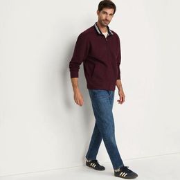 LANDS' END Sweatjacke SERIOUS SWEATS mit Stehkragen, Herren,  Rot, Baumwoll-Mischung/Polyester-Mischung, by Lands' End