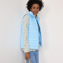 LANDS' END Daunenweste WANDERWEIGHT Verstaubar Ultraleicht, Damen,  Blau, Nylon, by Lands' End