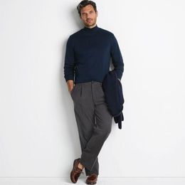 LANDS' END Supima Stehbundshirt, Classic Fit, Herren,  Blau, Baumwolle, by Lands' End