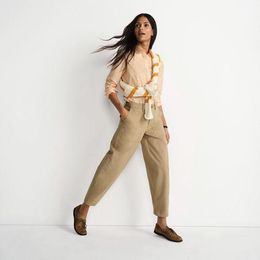 LANDS' END Barrel-Chinos High Waist, Damen,  Braun, Baumwolle/Elasthan, by Lands' End