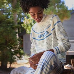 LANDS' END Raglan-Pullover DRIFTER Gemustert, Damen,  Blau, Baumwolle, by Lands' End