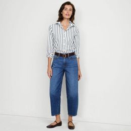 LANDS' END Barrel-Jeans High Waist, Damen,  Blau, Elasthan/Baumwoll-Mischung/Polyester-Mischung, by Lands' End