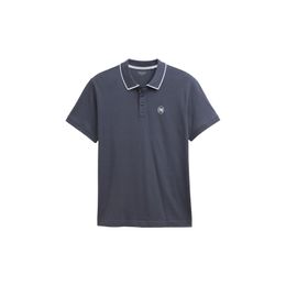 Tom Tailor Herren Piqu&eacute; Poloshirt mit Print, grau, Uni, Gr. S