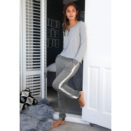s.Oliver Damen Pyjama, Grau, Gr. 36/38, Pyjamas, Material: Baumwolle