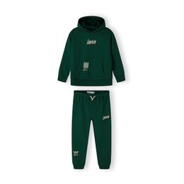 MINOTI Jogginganzug Jungen Gr&ouml;&szlig;e 140/146 dunkelgr&uuml;n / wei&szlig;