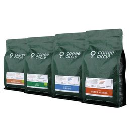 Filterkaffee Probierset, 1kg, gemahlen, Coffee Circle Kaffees im Probierpaket, Buna Dimaa, Karibu, Limu, Yirgacheffe, Arabica Kaffee