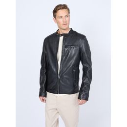 Lederjacke Mustang "31022249", Herren, Gr. L, schwarz, Obermaterial: 100% Lammleder; Futter: 100% Baumwolle; &Auml;rmelfutter: 100% Polyester, ohne B&uuml;ndchen, Jacken