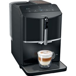 Siemens Kaffeevollautomat "EQ300 TF301E19, viele Kaffeespezialitäten, OneTouch-Funktion", schwarz (piano schwarz), B:25,1cm H:38,3cm T:43,3cm, Kaffeevollautomaten, Milchaufschäumer, Keramikmahlwerk, klavierlack schwarz