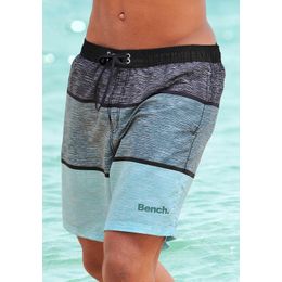 Bench. Herren Badeshorts, schwarz-blau-hellblau, Gr&ouml;&szlig;e L (52)