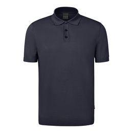 Poloshirt Bugatti, Herren, Gr. 3XL, blau (390, marine), 75% Baumwolle, 25% Polyacryl, unifarben, regular fit, ohne Ausschnitt, Rippb&uuml;ndchen, Shirts Poloshirt, mit Knopfleiste, Topseller